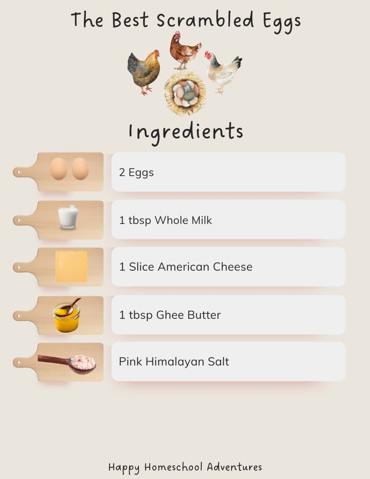 The Best Scrambled Eggs Recipe for Kids: Free Printable • Happy ...